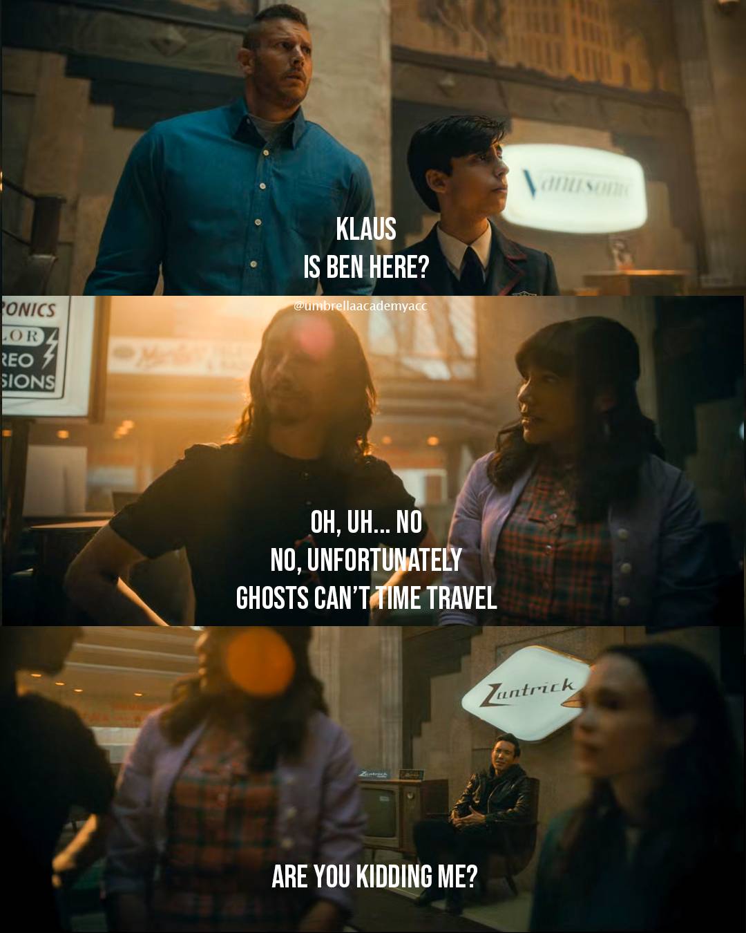 Why does Klaus always try and hide Ben? (Insta @umbrellaacaademyacc) | Scrolller