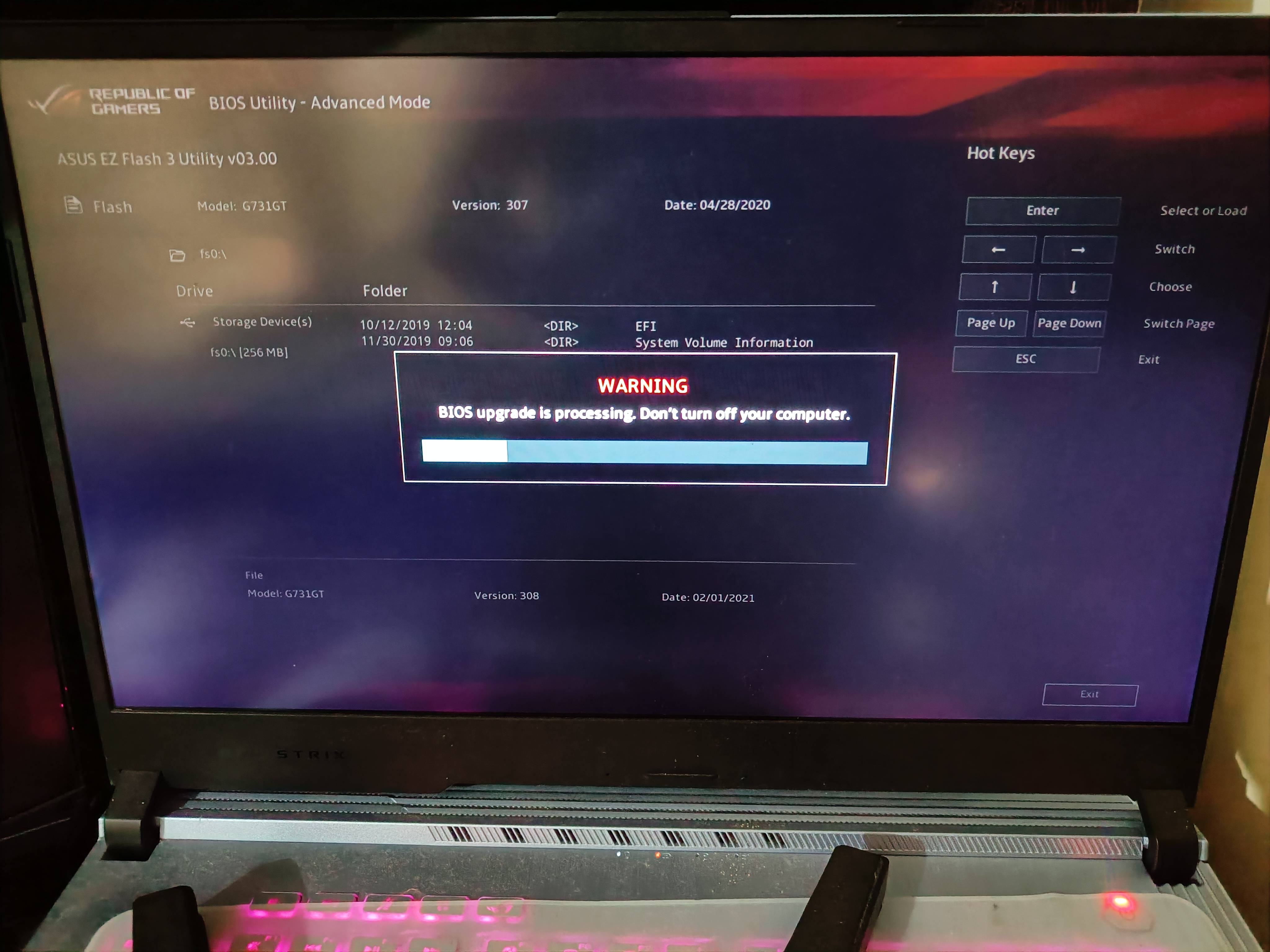 Windows 11 automatically provided bios update (through windows update) for my Asus rog Strix ...