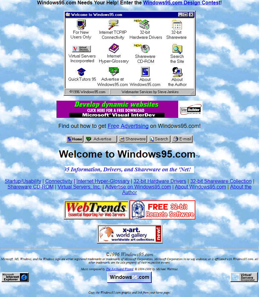 Windows 95 Website in 1996 | Scrolller