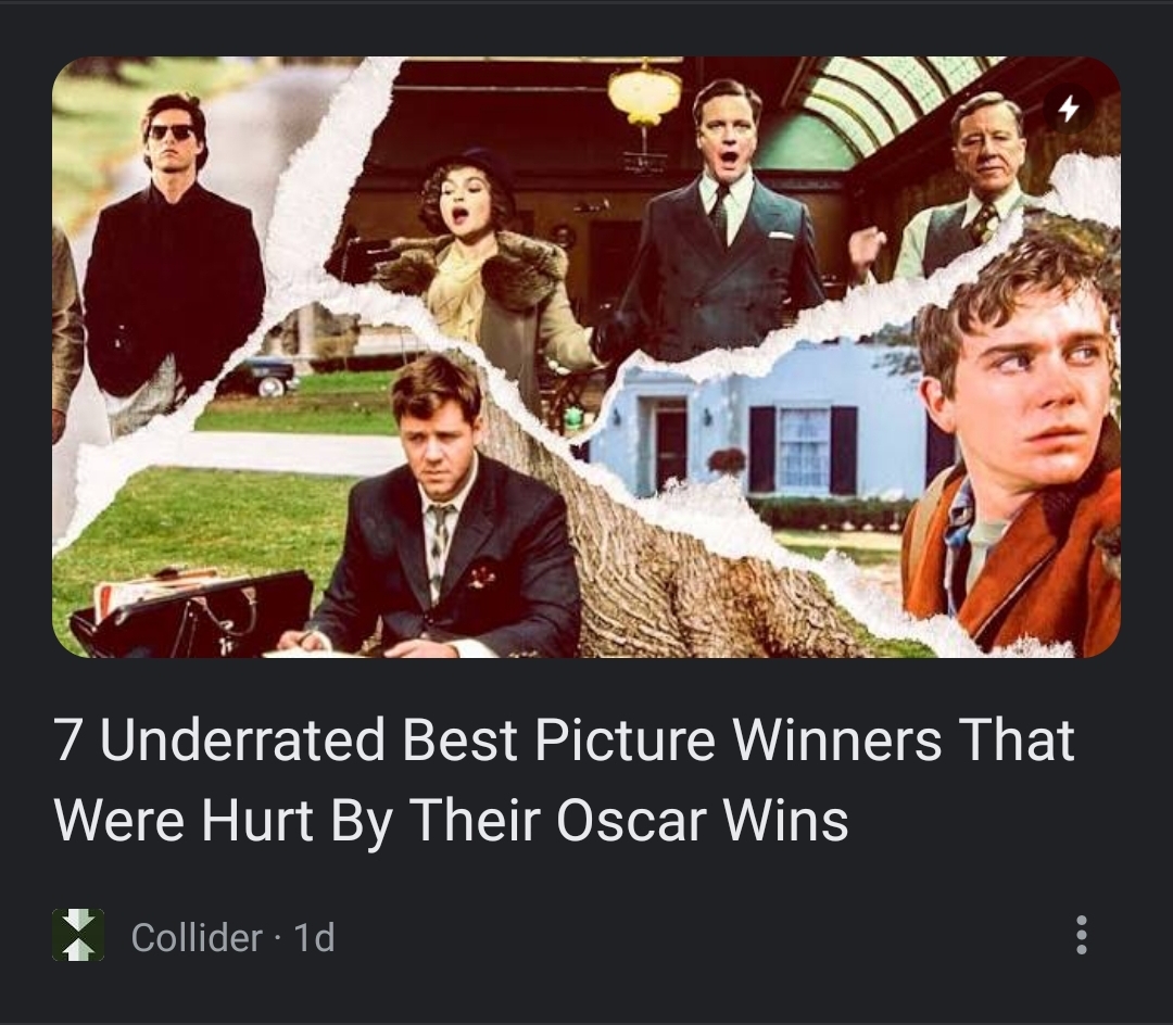 Winning Best Picture actually hurts underrated kino | Scrolller