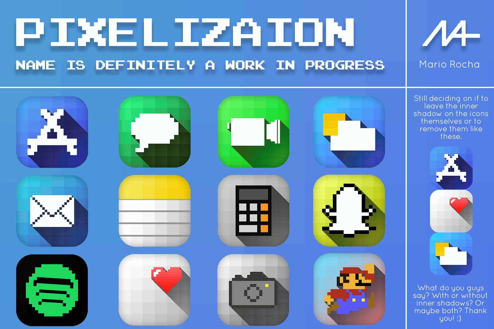 [WIP] Pixelization Theme - Wait, is that a long drop shadow? | Scrolller