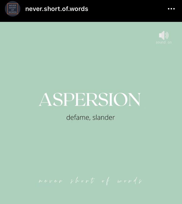 Word of the day: Aspersion (noun) | Scrolller