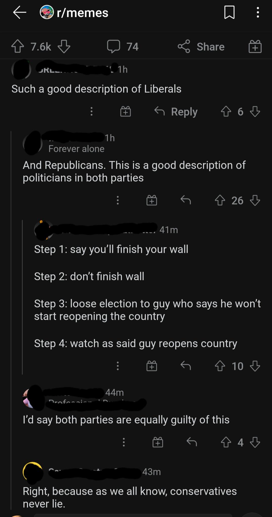 Yes, both sides equally lie in both number and severity. | Scrolller