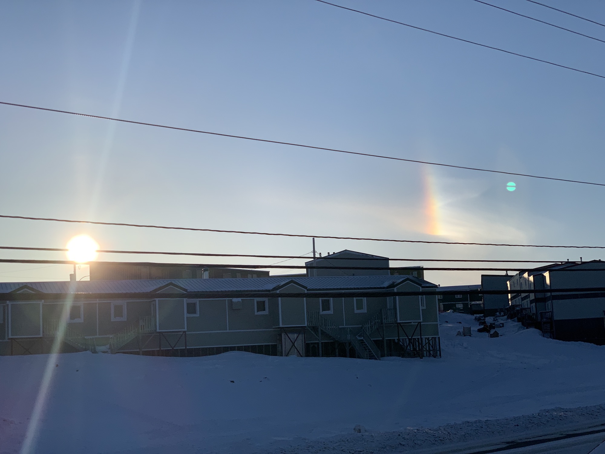 Yesterday afternoon’s sundog and sun pillar, Iqaluit NU. | Scrolller