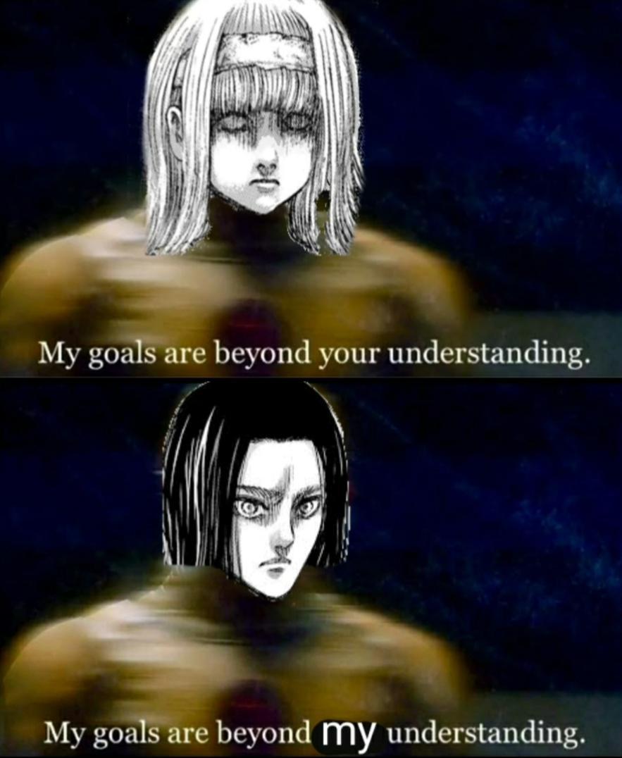 Ymir and eren in chapter 139 be like | Scrolller