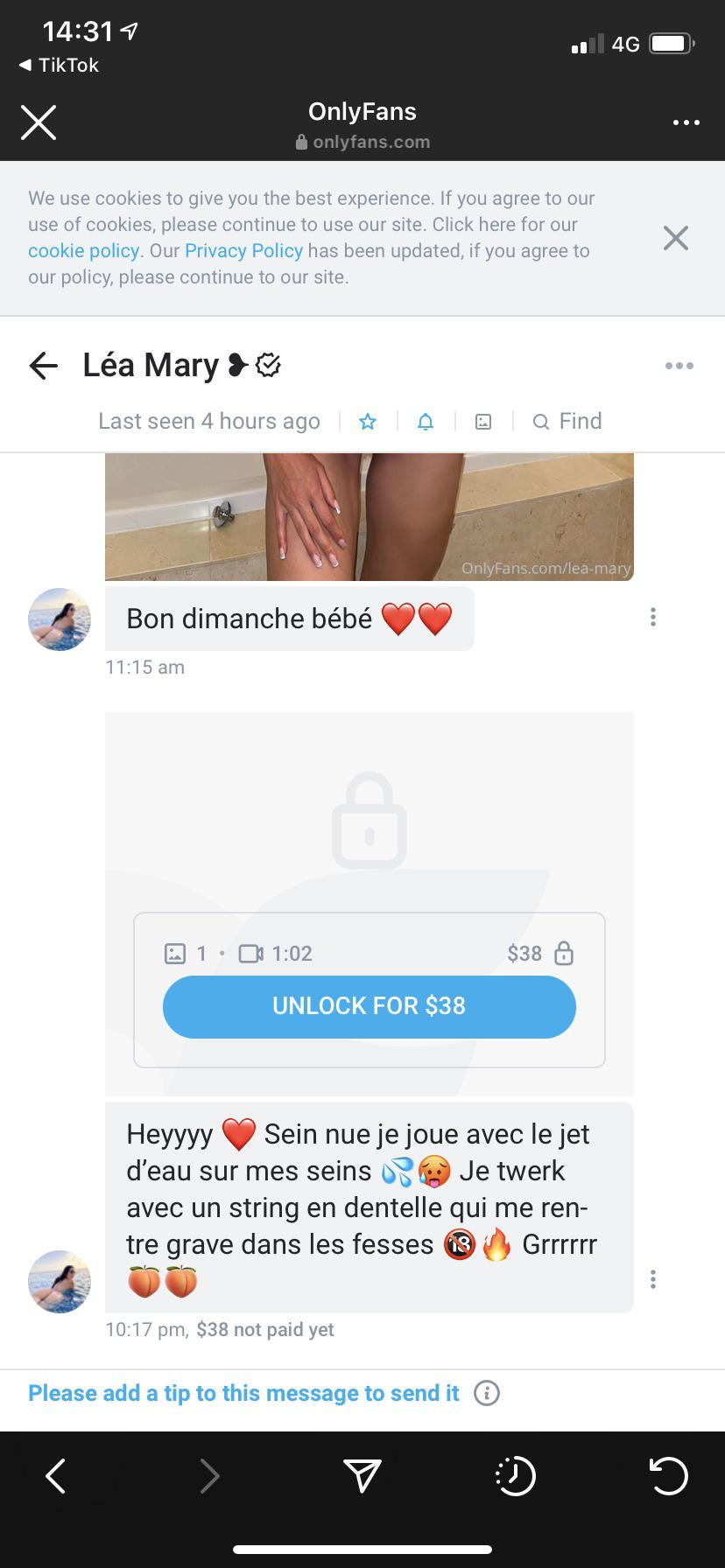 Yo les gars qui a le dernier média privée de Léa Mary sur OF ? | Scrolller