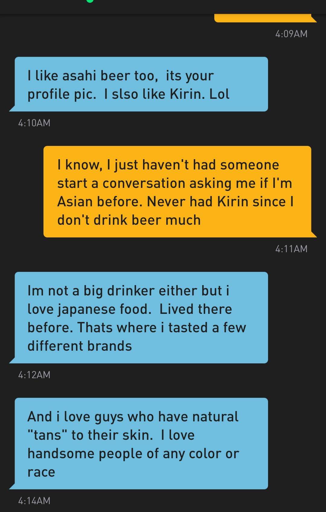 You post one profile pic of a Japanese beer and things get weird... | Scrolller