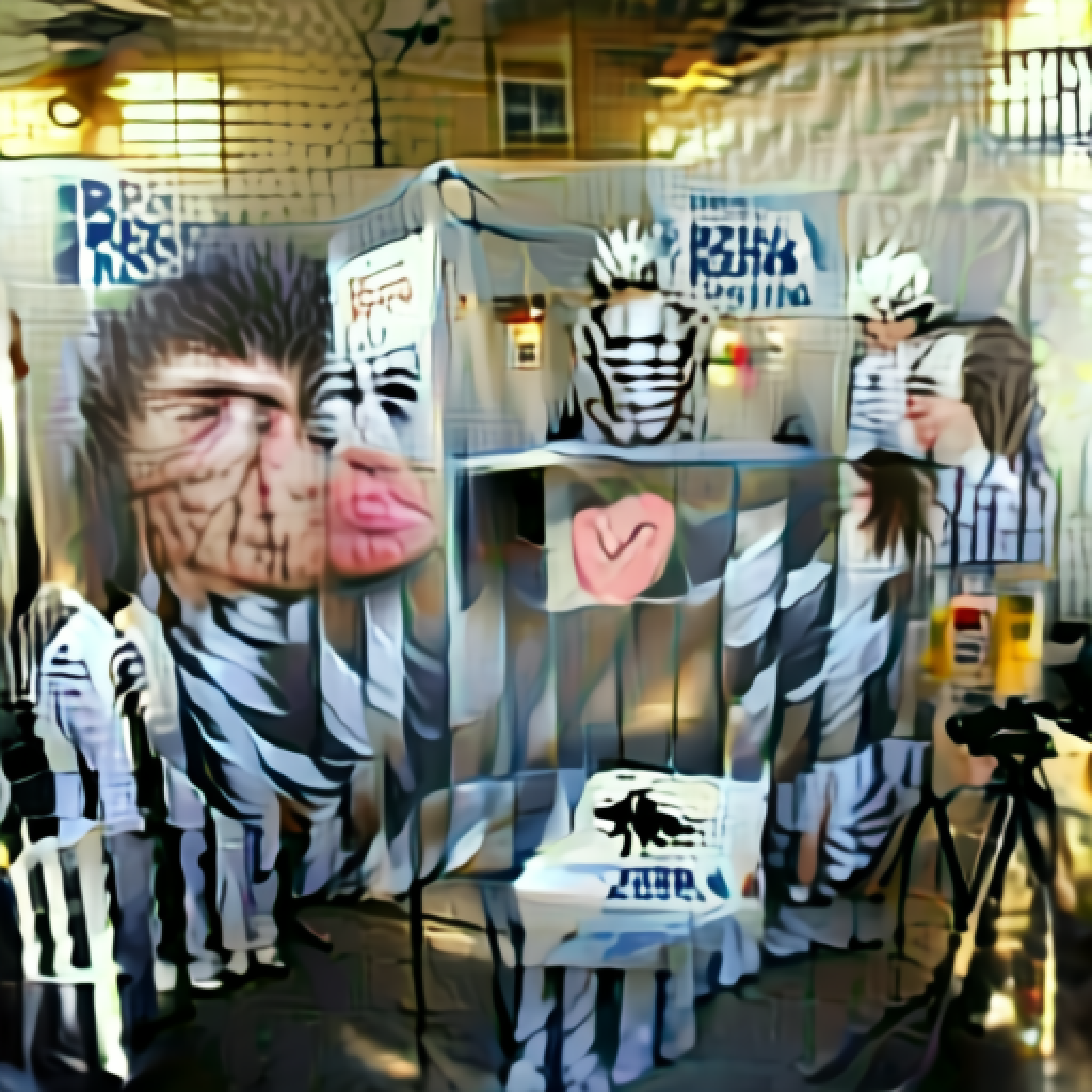 Zebra prison kissing booth | Scrolller