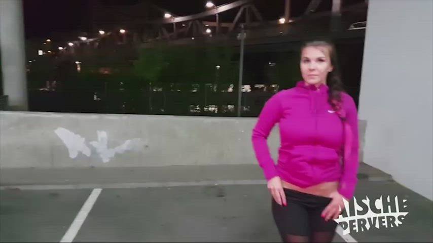 Girl power peeing in parking garage. | Scrolller