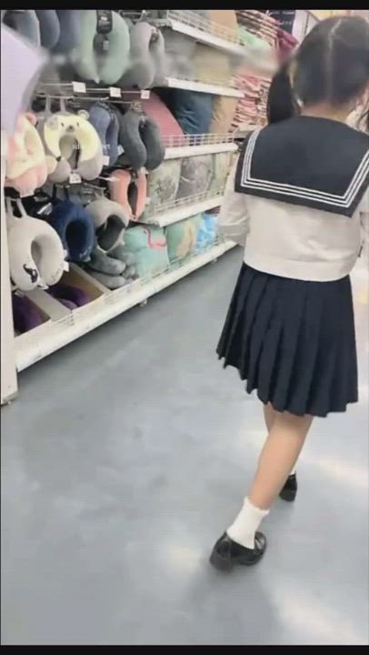 20 year old asian dress up as student in public supermarket | Scrolller