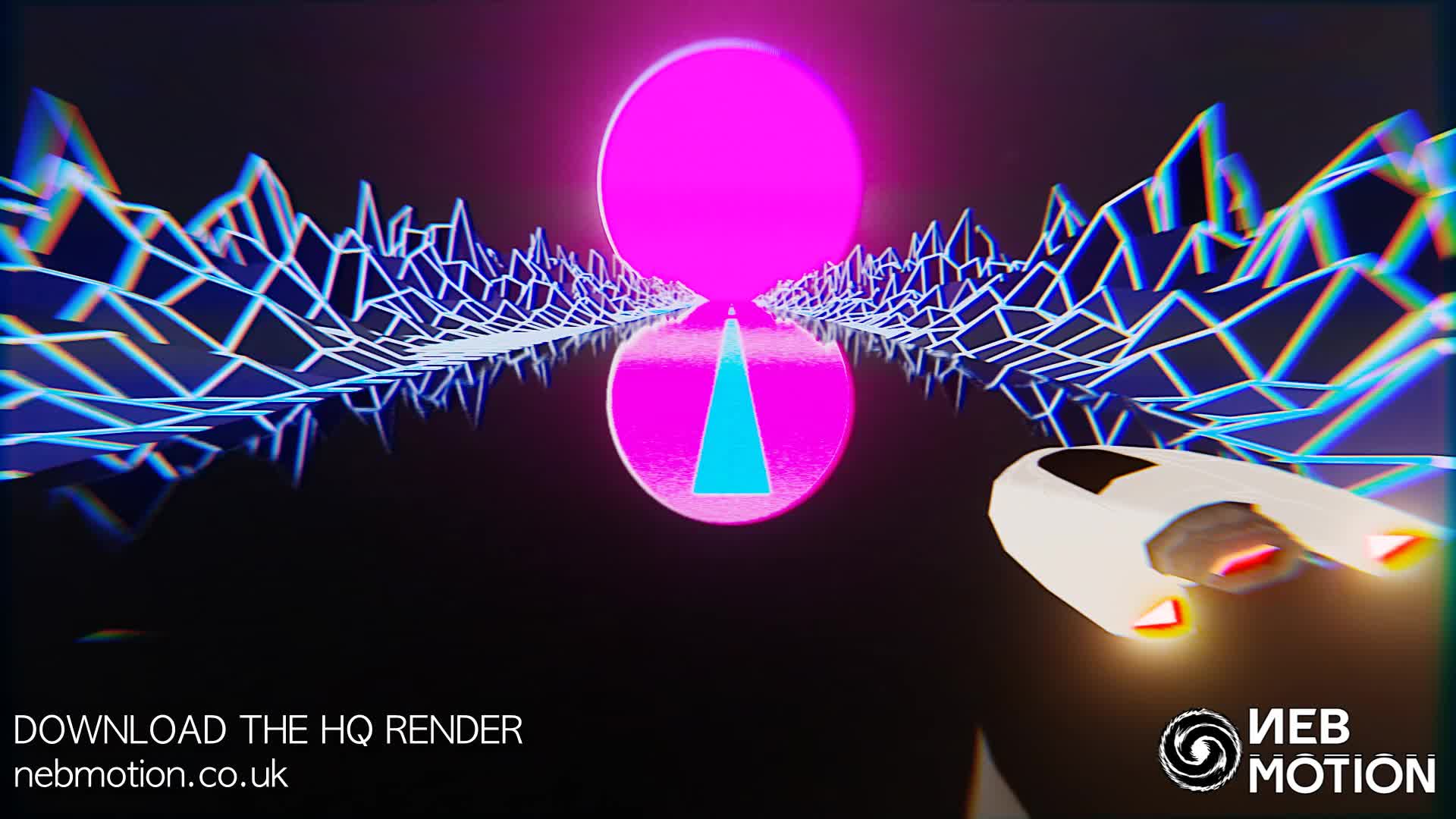 [A] 80s Retrowave inspired looping animation I made with a spaceship traveling through a ...