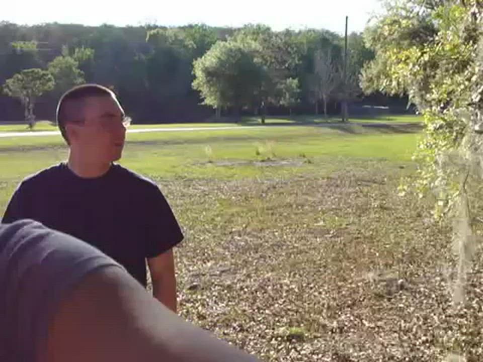 Cute couple ballbusting in the park | Scrolller