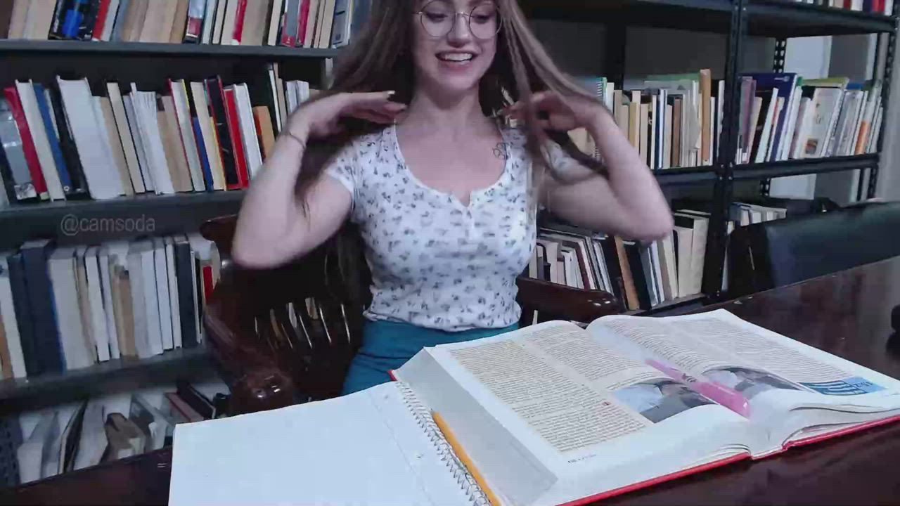 Perky Teen In Library | Scrolller