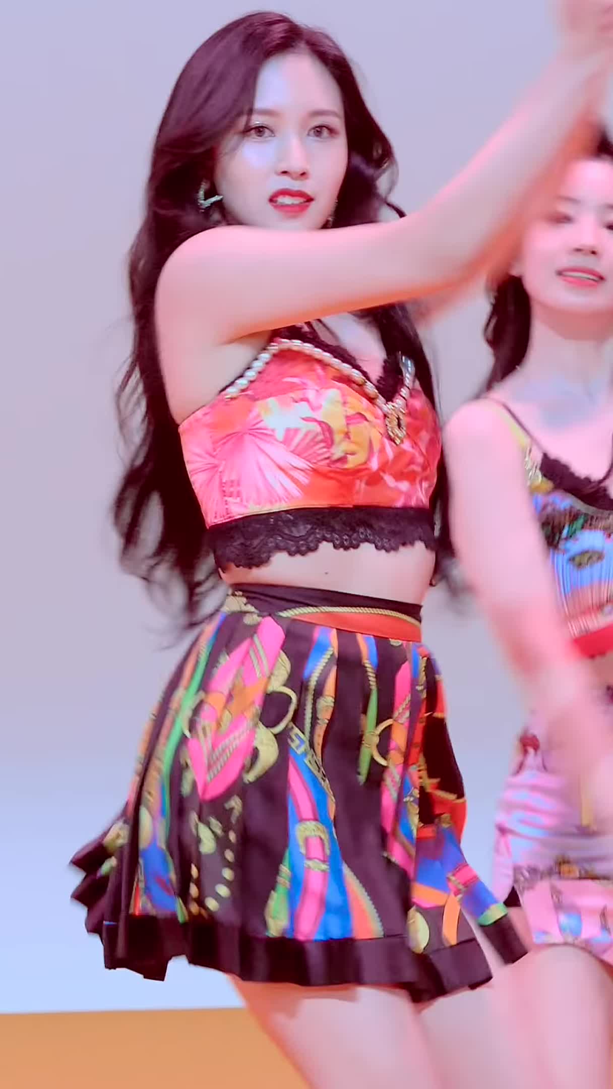 Mina - black & red top, multi colored dress, alcohol free outfit, studio choom | Scrolller