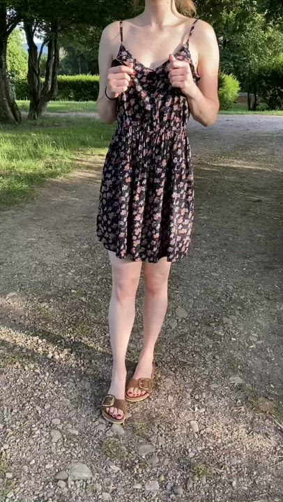 Sundresses are the best for quick strips. Especially outdoors! | Scrolller