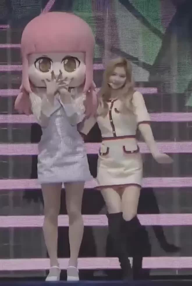 Sana - black knee-high boots, short white dress with red accents,2019, dreamday, Tokyo Dome Day ...