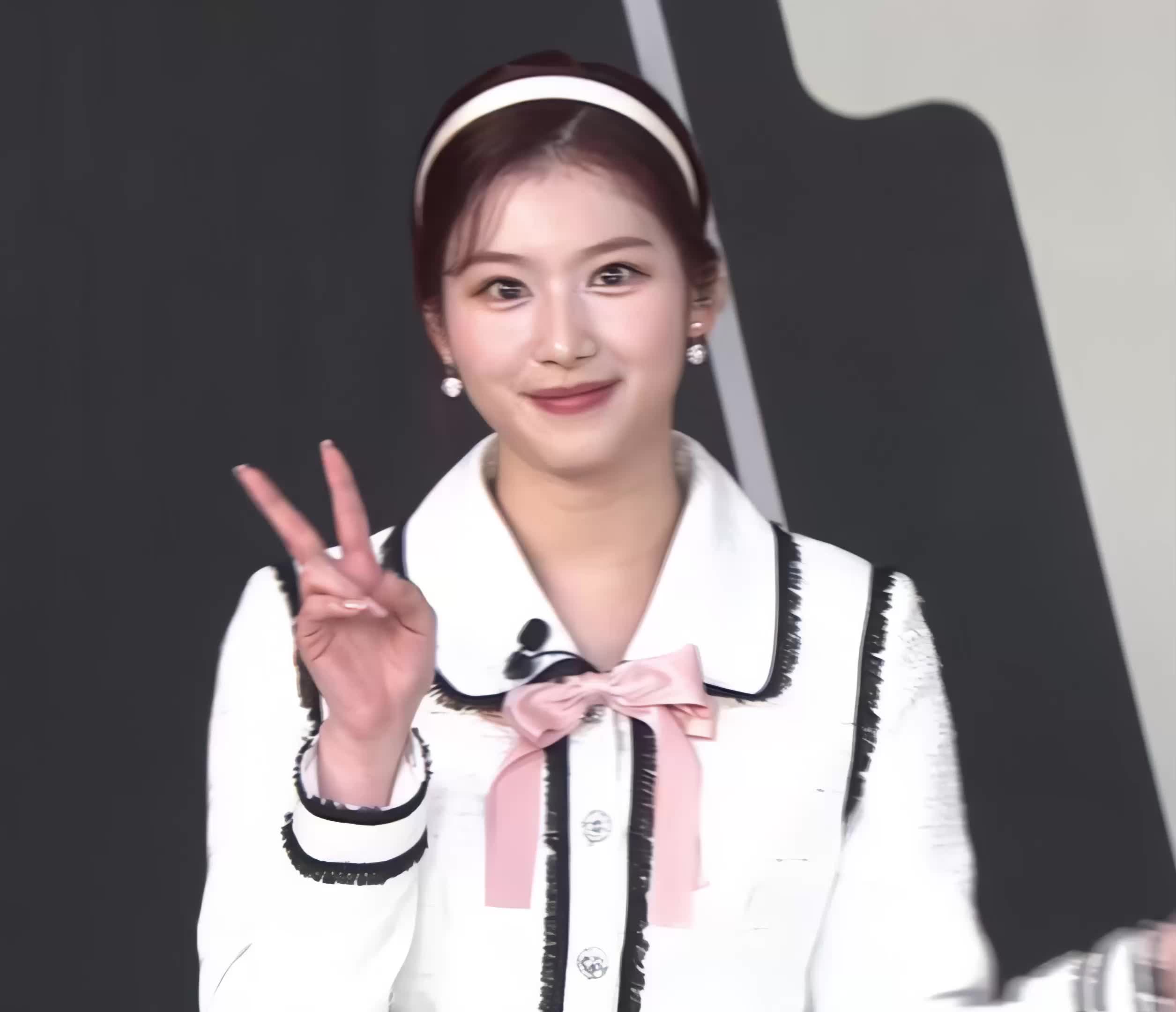 Sana - white headband, jacket | Scrolller