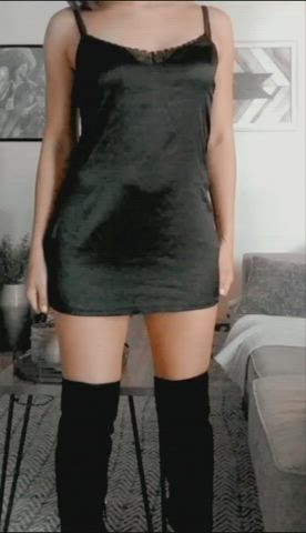 Felt like teasing today 🖤 Should I slide them lower? | Scrolller