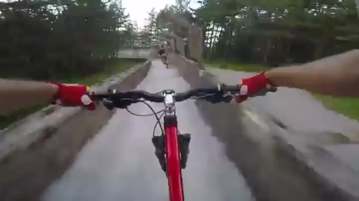 Mountain biking down an abandoned bob sleigh track | Scrolller