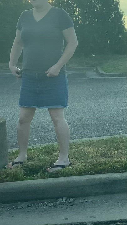 My wife casually peeing in a parking lot while pretending to be on her phone | Scrolller