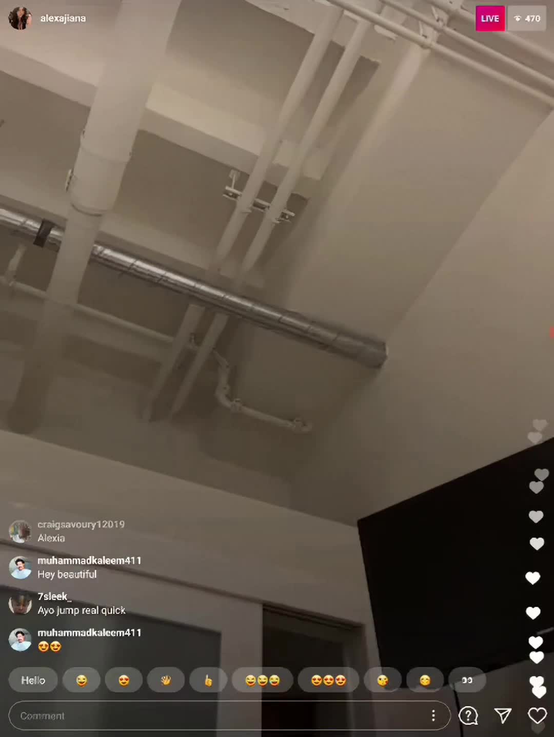 Alexa giving an up-close and personal view during her IG Live | Scrolller