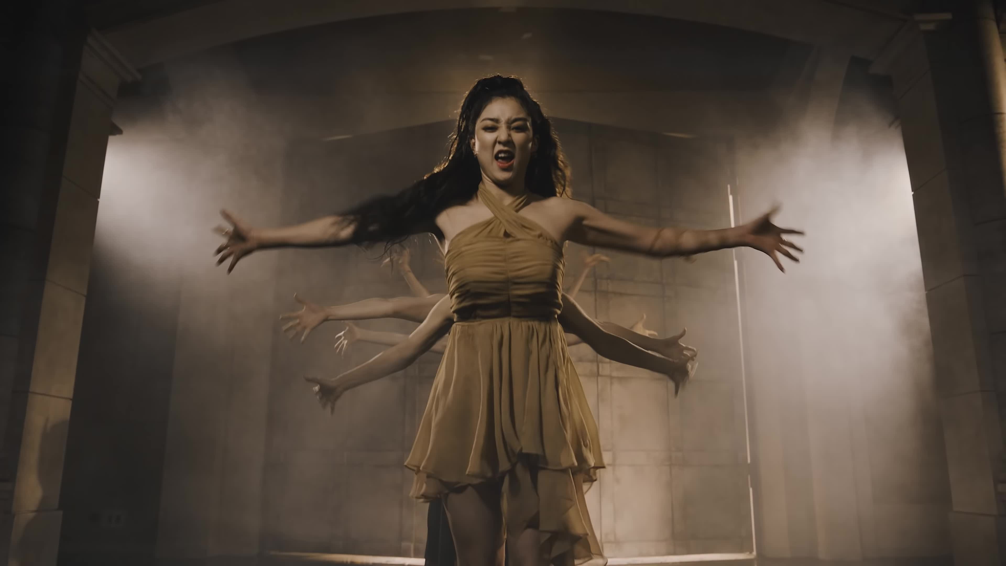 Jihyo - beige dress, crown | Scrolller