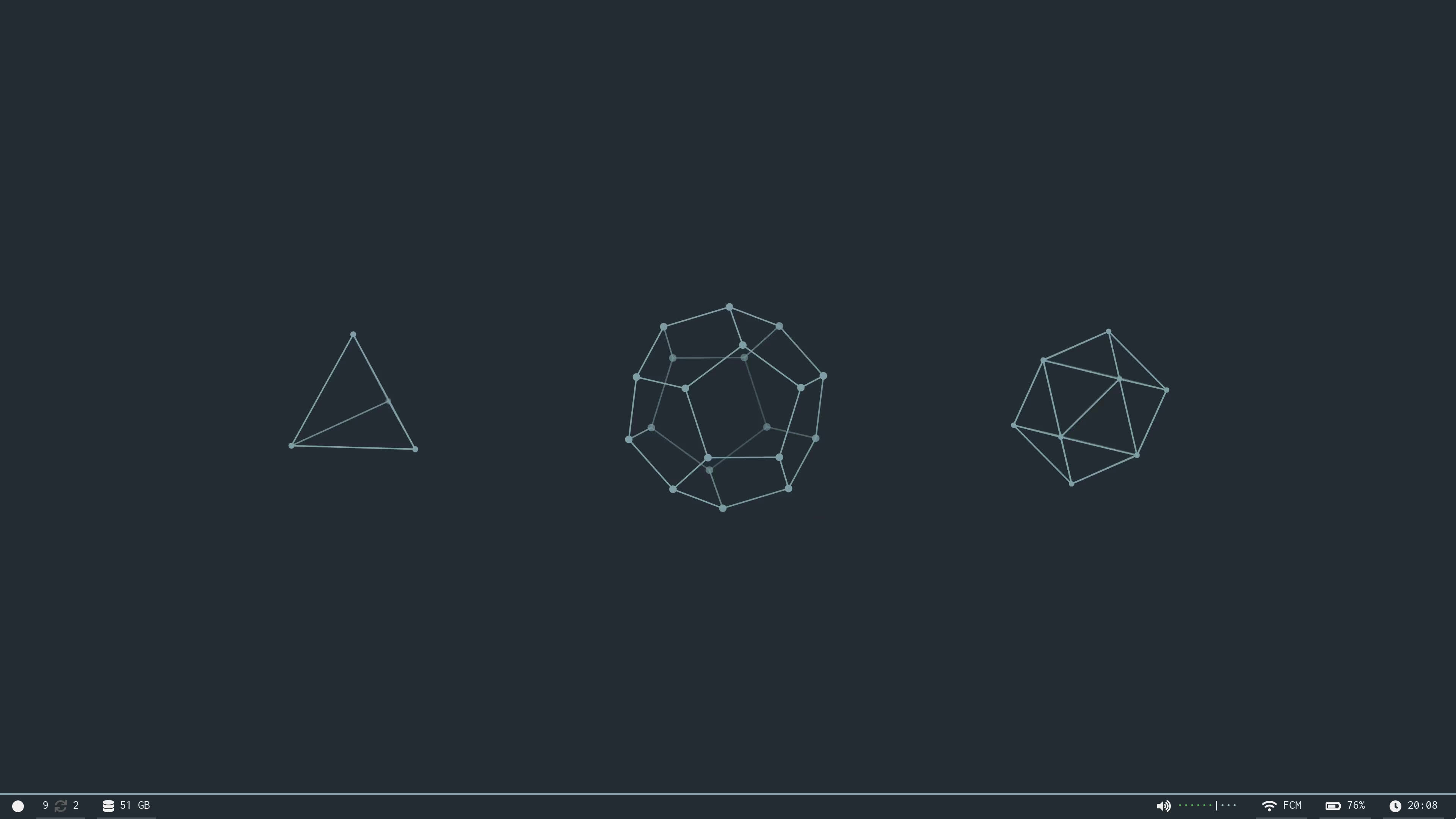 Regular polyhedra - Scaled in size by volume, battery level and screen ...