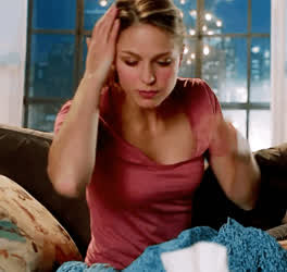 Melissa Benoist fixing herself up from the bj to answer her boyfriends call… | Scrolller