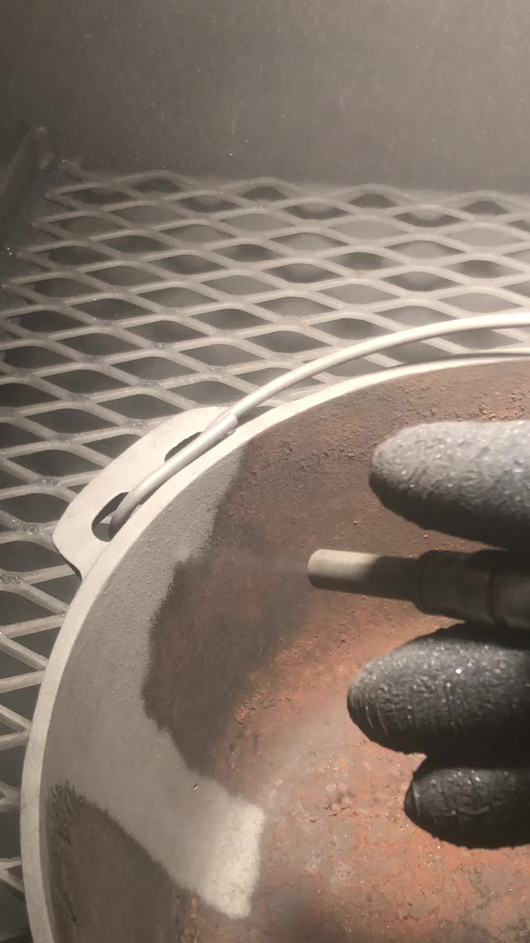 Sandblasting an antique cast iron | Scrolller