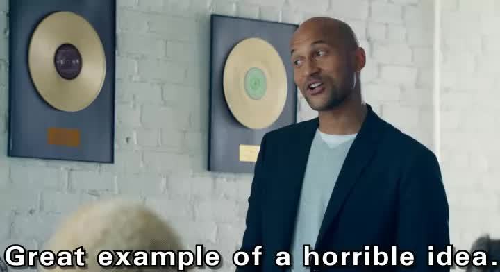 Great example of a horrible idea. [Pitch Perfect 2 2015 Keegan Michael Key Boss bad wrong how ...