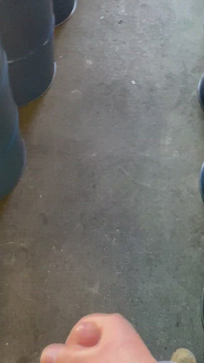 Jacking off in the warehouse leads to sticky ropes! | Scrolller