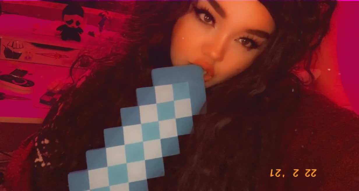 who wants to go mining with me ;) (don’t ask why I’m blowing my diamond minecraft sword, just ...