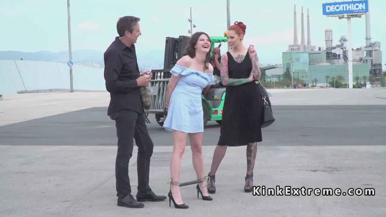 Butt plugged Euro slave in public | Scrolller