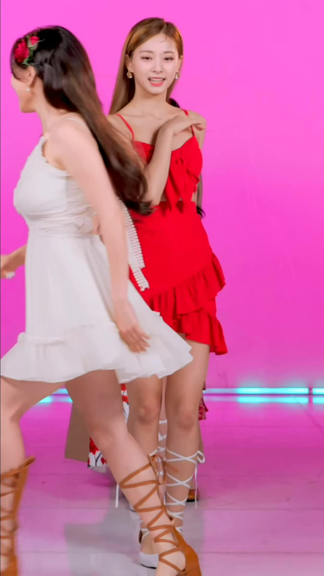 Tzuyu - red dress, top, alcohol free, relay dance | Scrolller