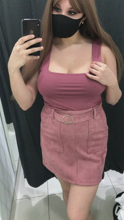In the fitting room ... got carried away with my boobs | Scrolller