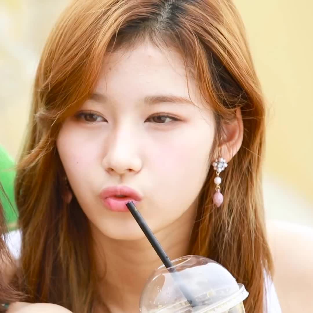 Sana - close up, straw cheek poke, jeju | Scrolller