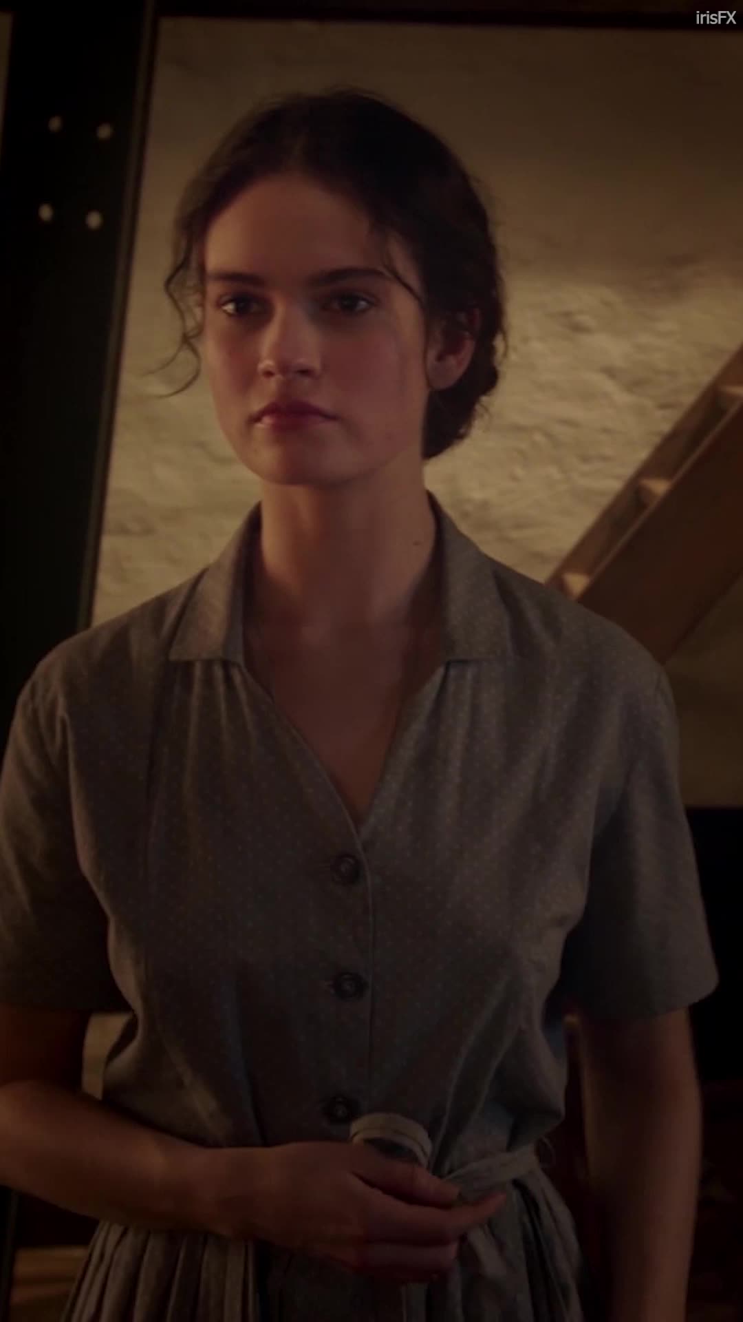 Lily James - The Exception (2016) - Open Matte Vertical Cropped w/ Color Correction & Slo-mo ...