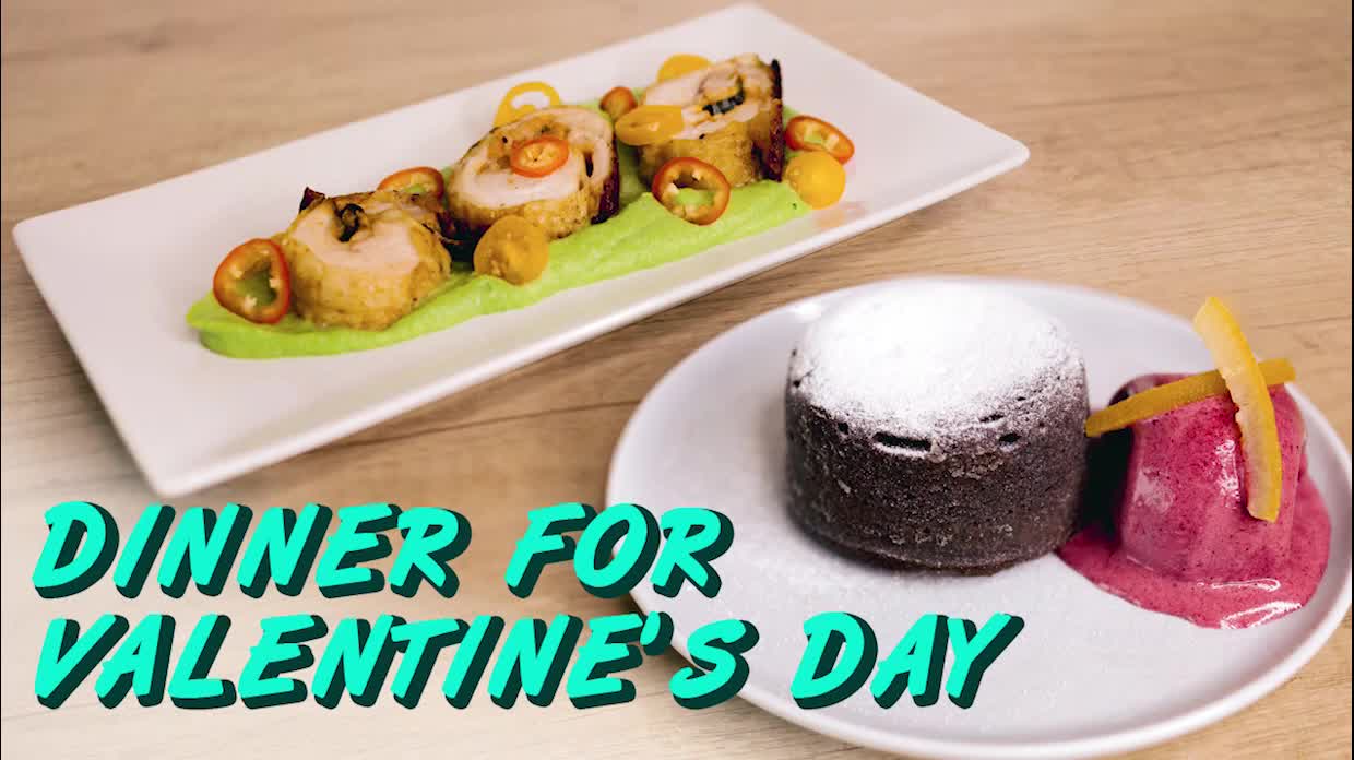 Chicken Roulade with Pea Puree [Valentine's Day Dinner: Part 1 Main Course] | Scrolller