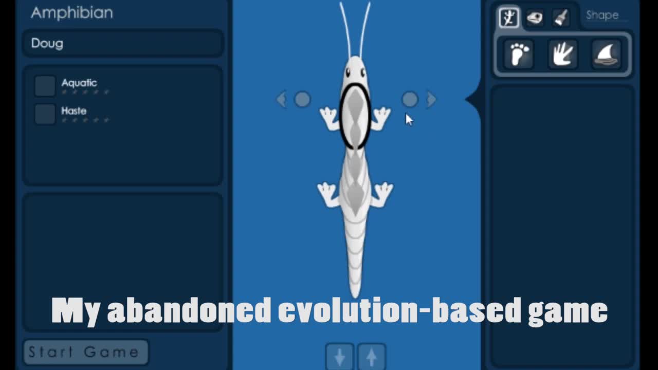 My eulogy to my evolution-based game (using procedural generation) that I abandoned 2 years ago ...