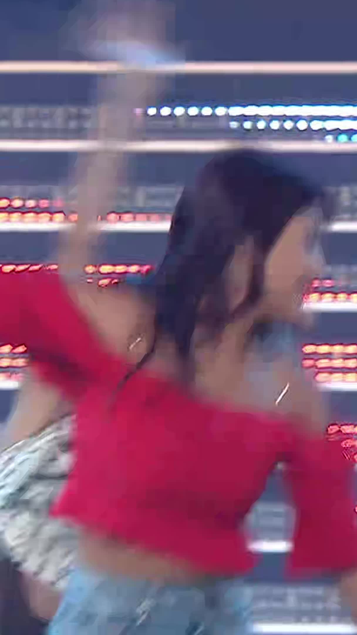 Jihyo - red top, jeans, cheer up | Scrolller