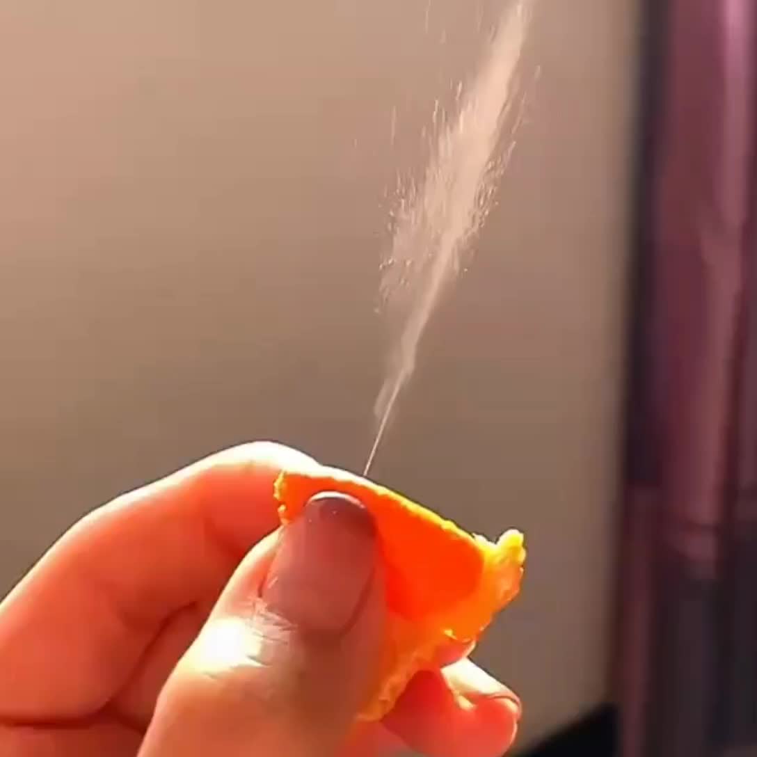 This orange peel squirting. | Scrolller