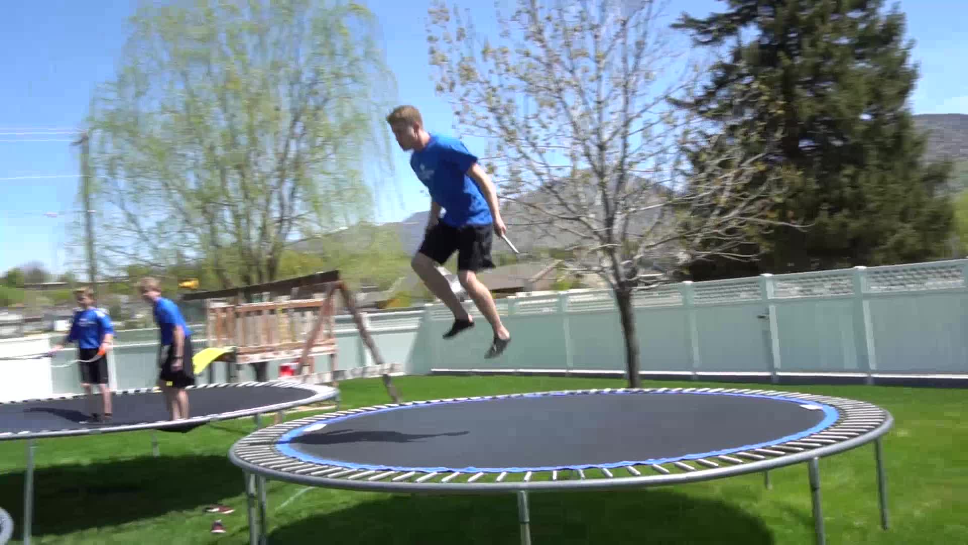Jump rope on trampoline | Scrolller