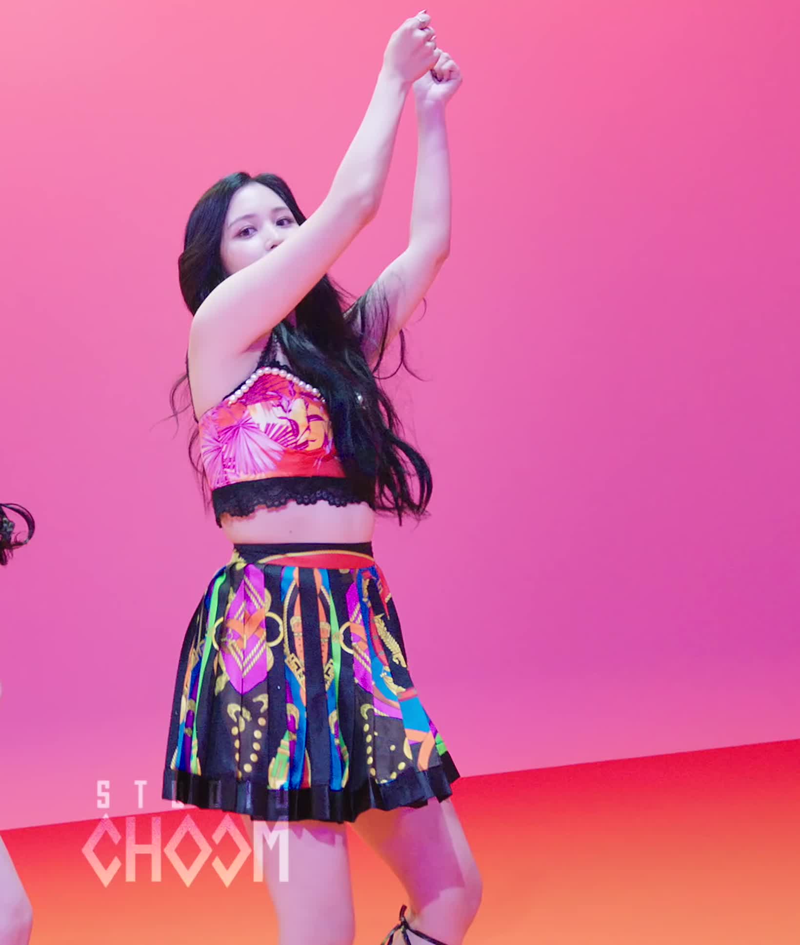 Mina - multi colored top, skirt, alcohol free outfit, studio choom | Scrolller