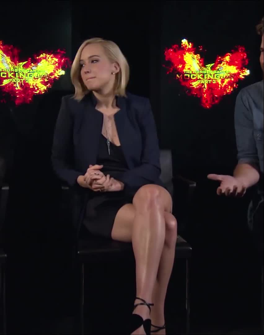 Jennifer Lawrence leggy interview | Scrolller