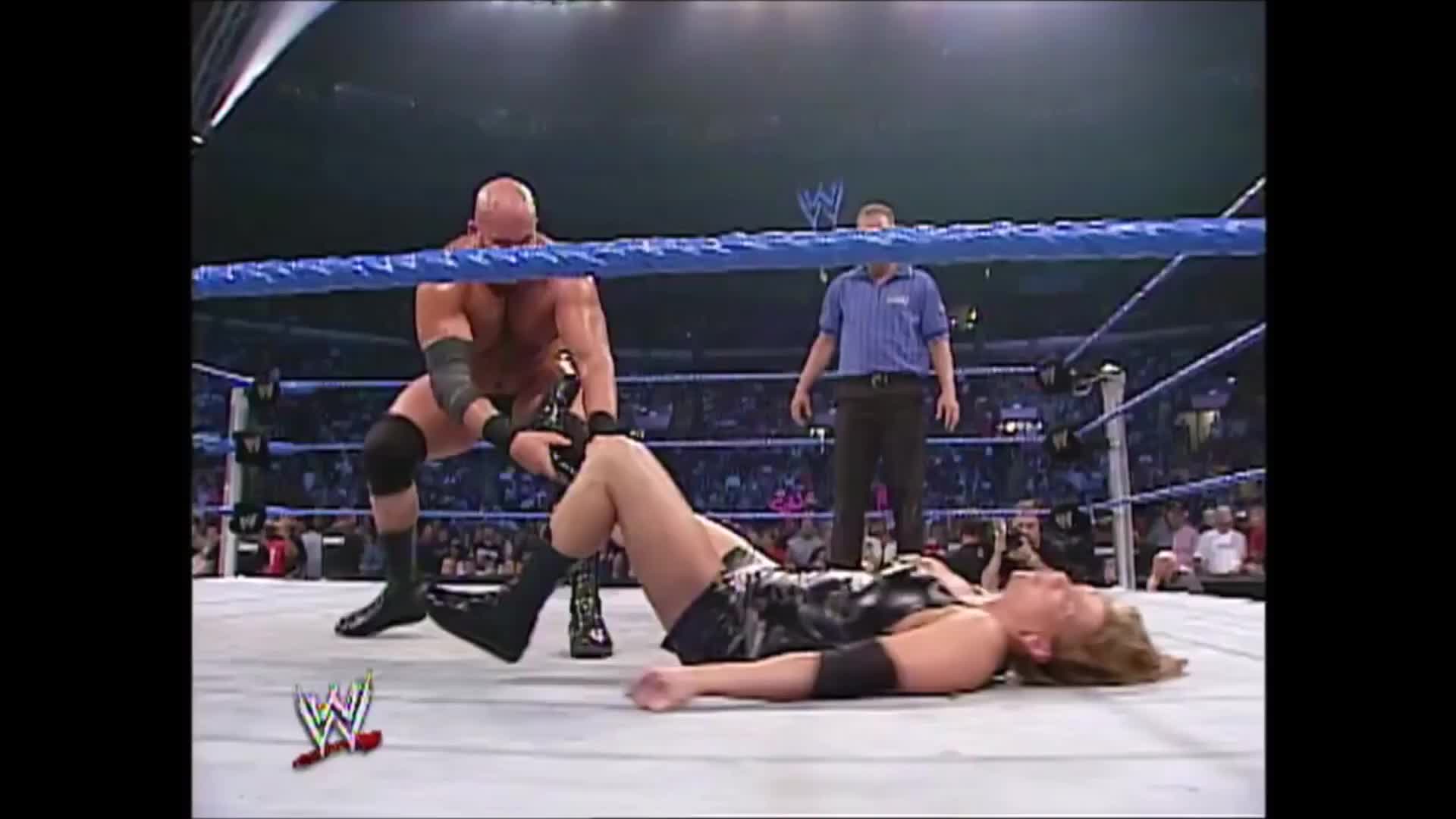 Stephanie McMahon's breasts get pinned and slapped by the A-Train | Scrolller