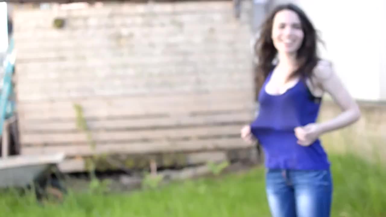 Cute girl showing off her soaked bra and being a bit embarrassed | Scrolller