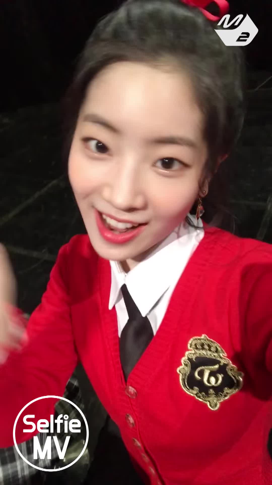 Dahyun - red sweater, black tie, white shirt, what is love, wil | Scrolller
