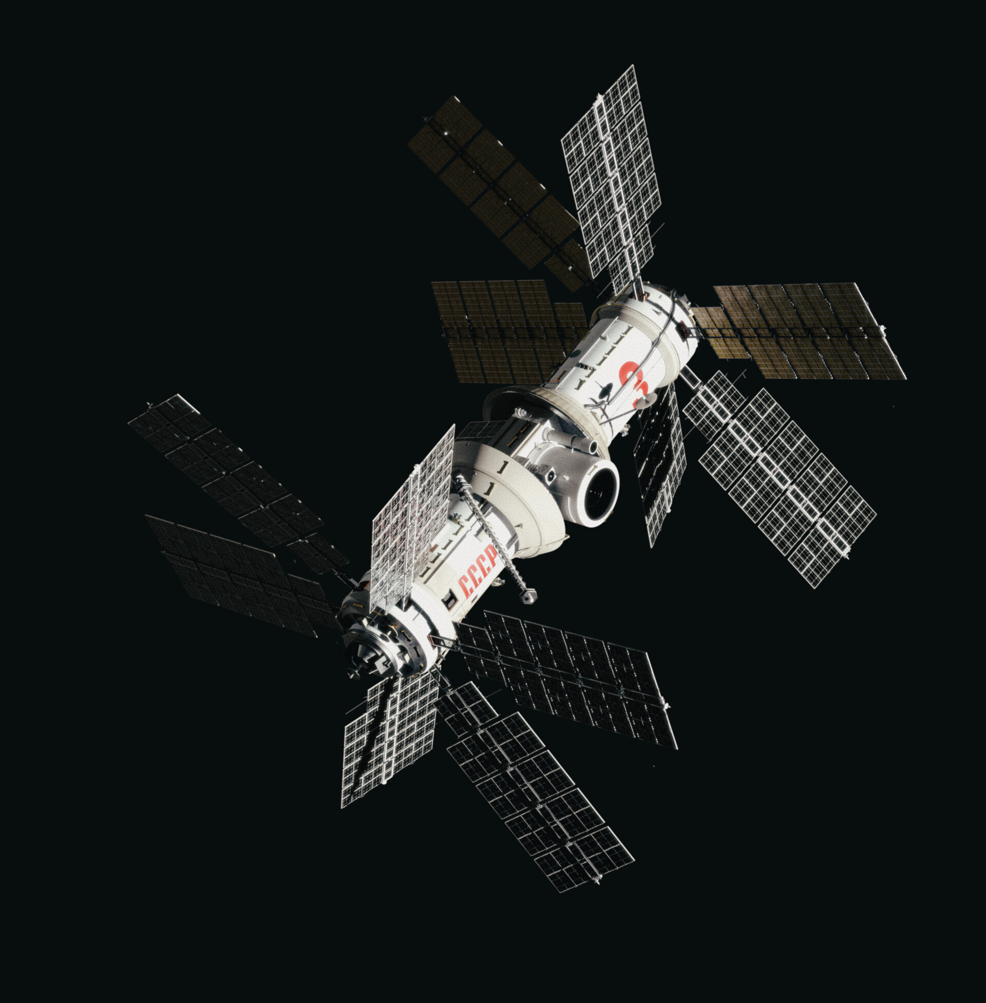 1980s Soviet Laser-Carrying Space Station, inspired by a TIE Fighter | Scrolller