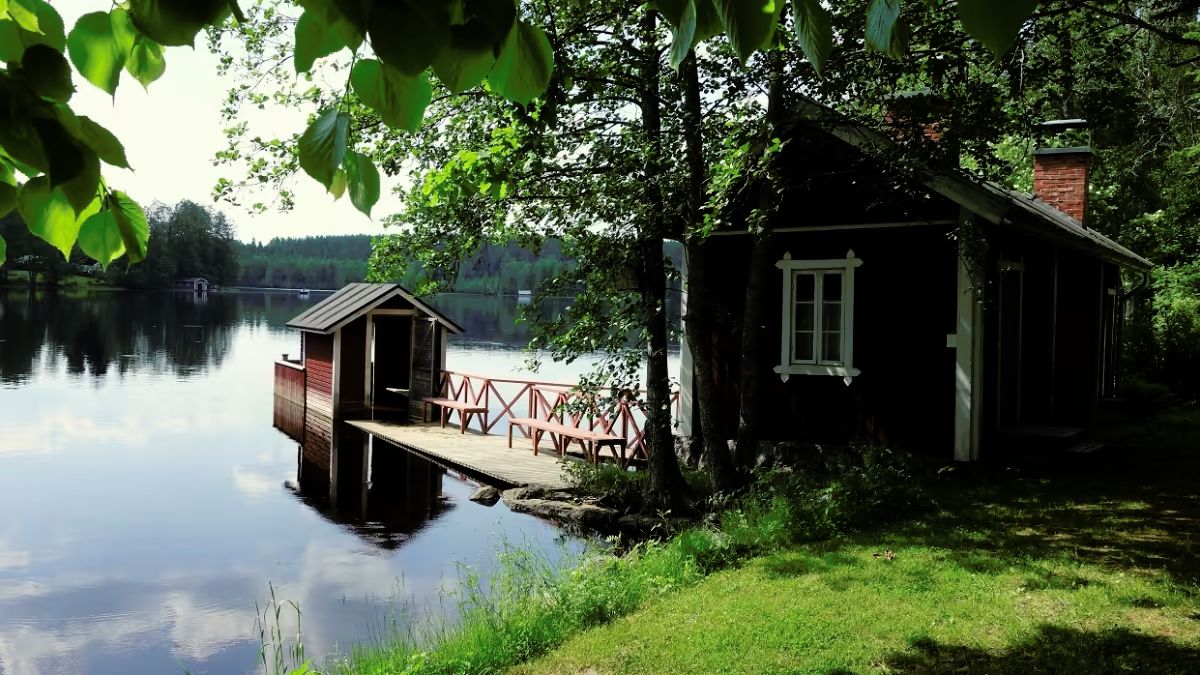 A lakeside sauna in Finland [1200x675] | Scrolller