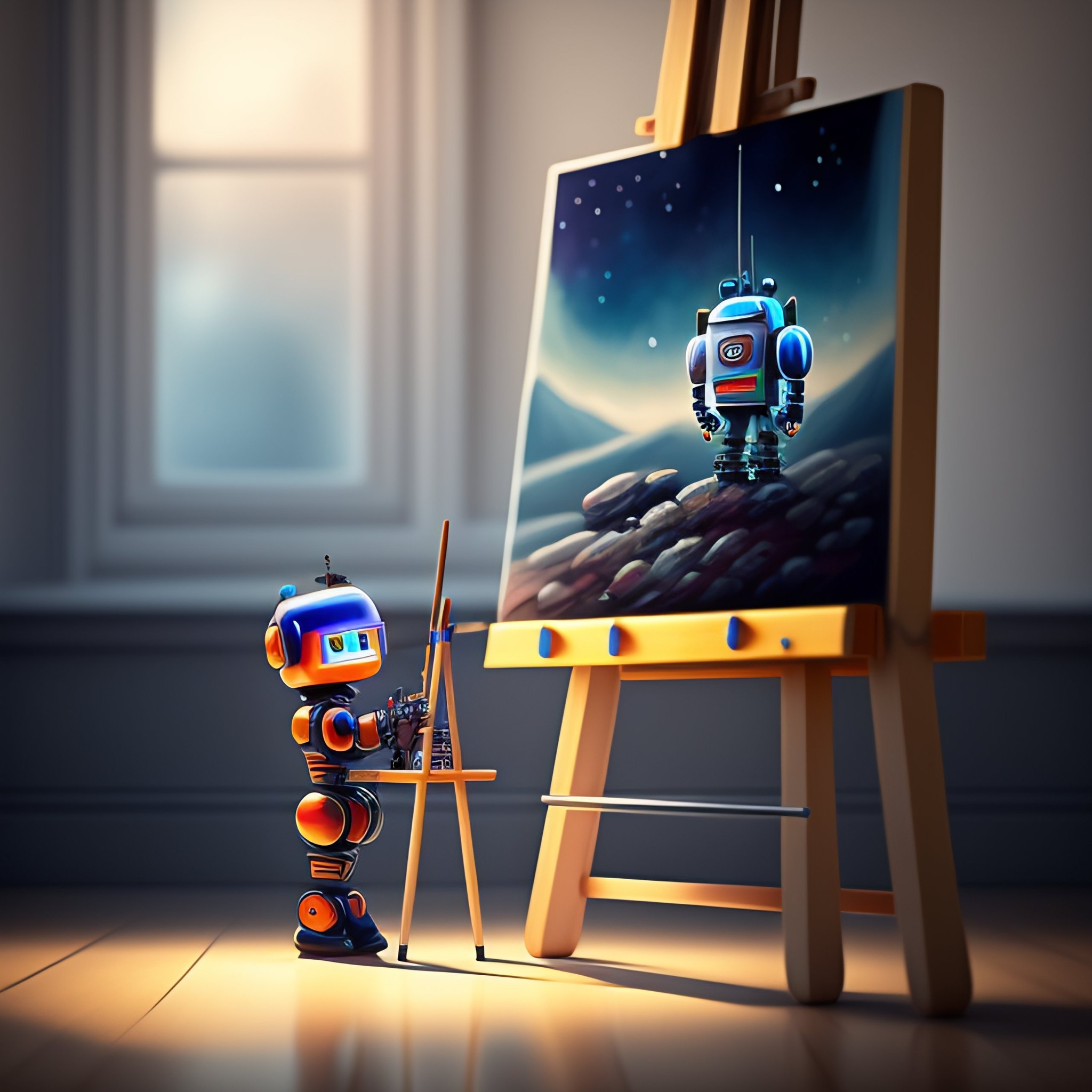 A robot drawing a robot | Scrolller